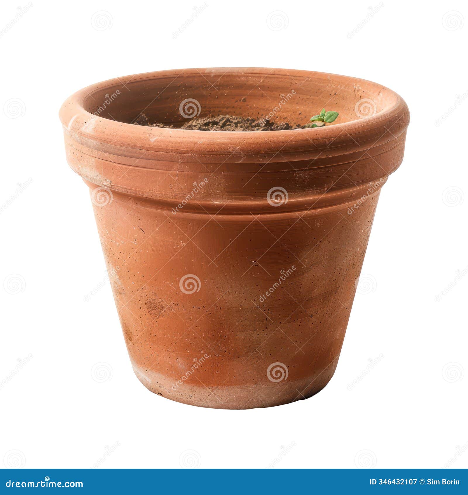 Empty Flower Pot Front View Isolate Stock Illustration - Illustration ...
