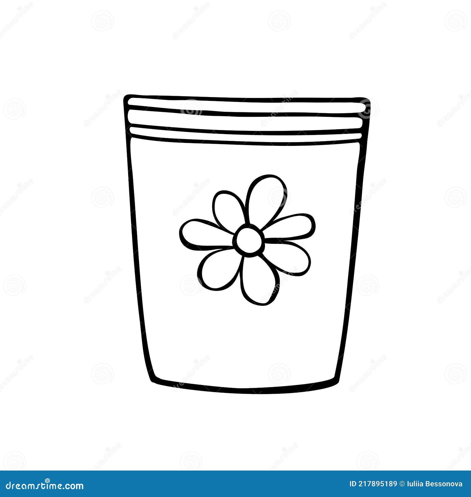 Empty Flower Pot for Indoor Plants and Flowers. Hand Drawn Simple Black ... Empty Flower Pot for Indoor Plants and Flowers. Hand Drawn Simple Black ...