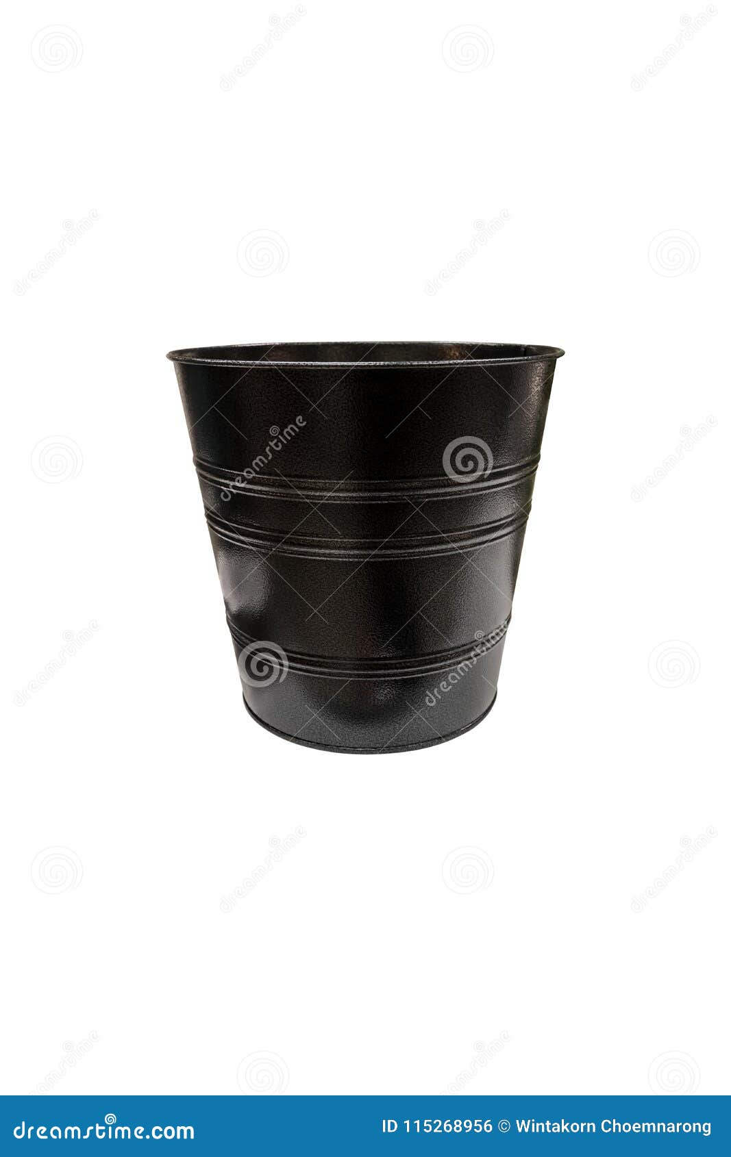 Empty flower pot isolated stock photo. Image of metal - 115268956