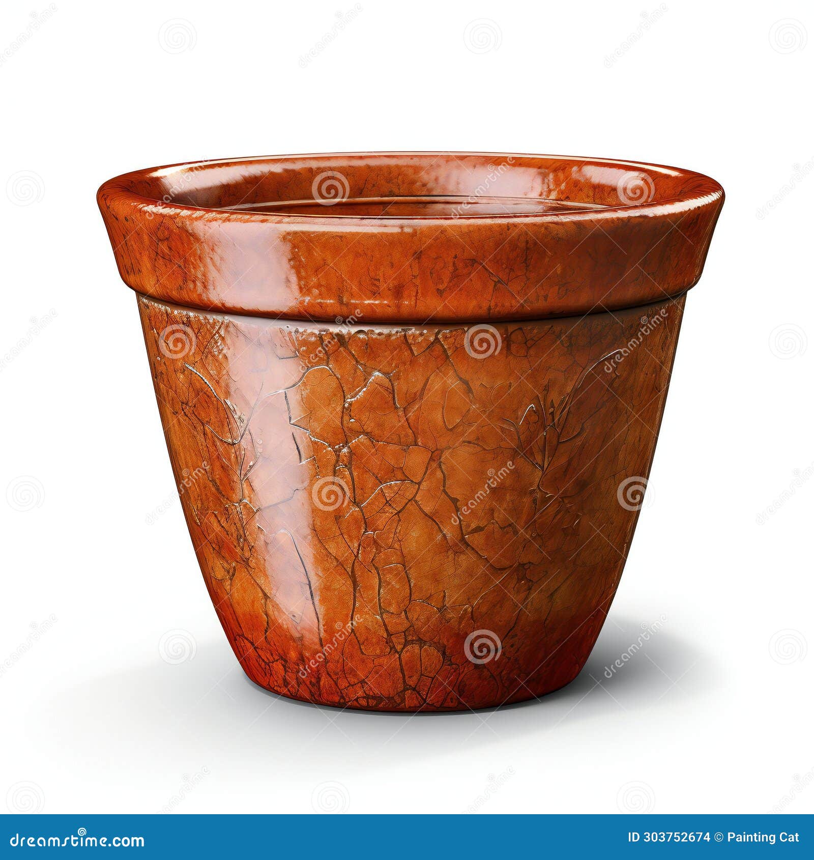 Empty Flower Pot Isolated on White Background Stock Illustration ...