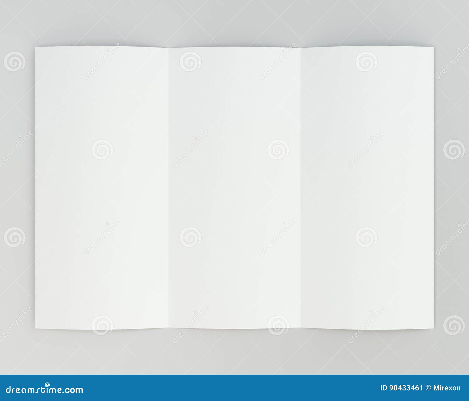 Empty Folded Leaflet White Paper. 3d Rendering Stock Illustration ...