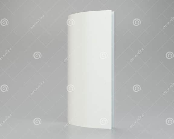 Empty Folded Leaflet White Paper. 3d Rendering Stock Illustration ...