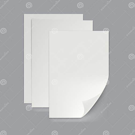 Empty A3, A4 or A5 Folded Paper Sheet Stock Vector - Illustration of ...
