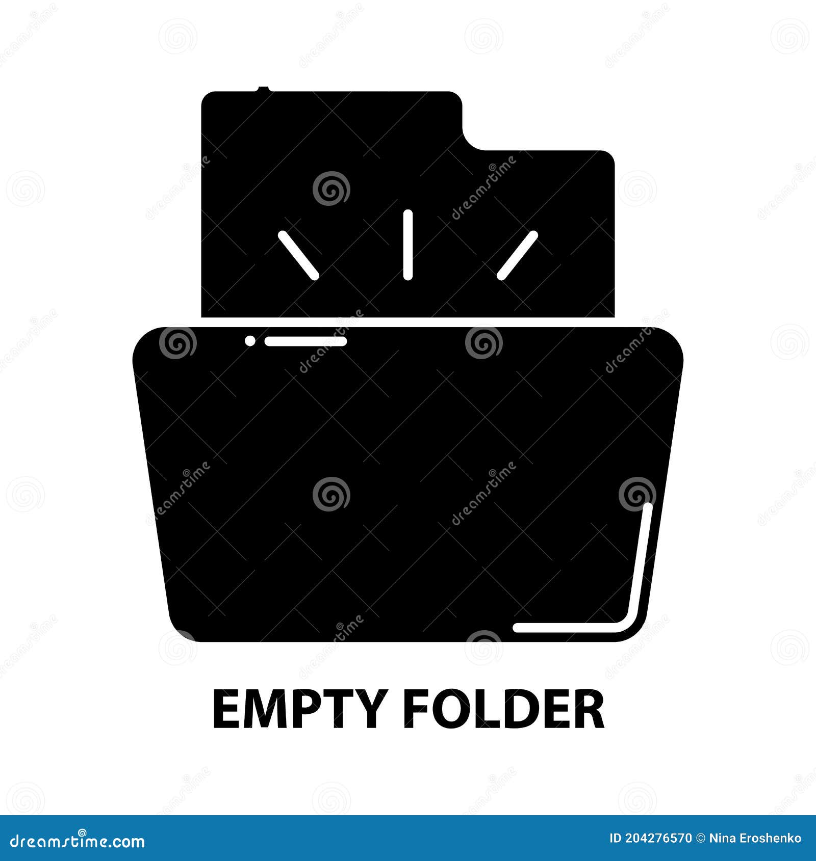 Empty Folder Icon, Black Vector Sign with Editable Strokes, Concept ...