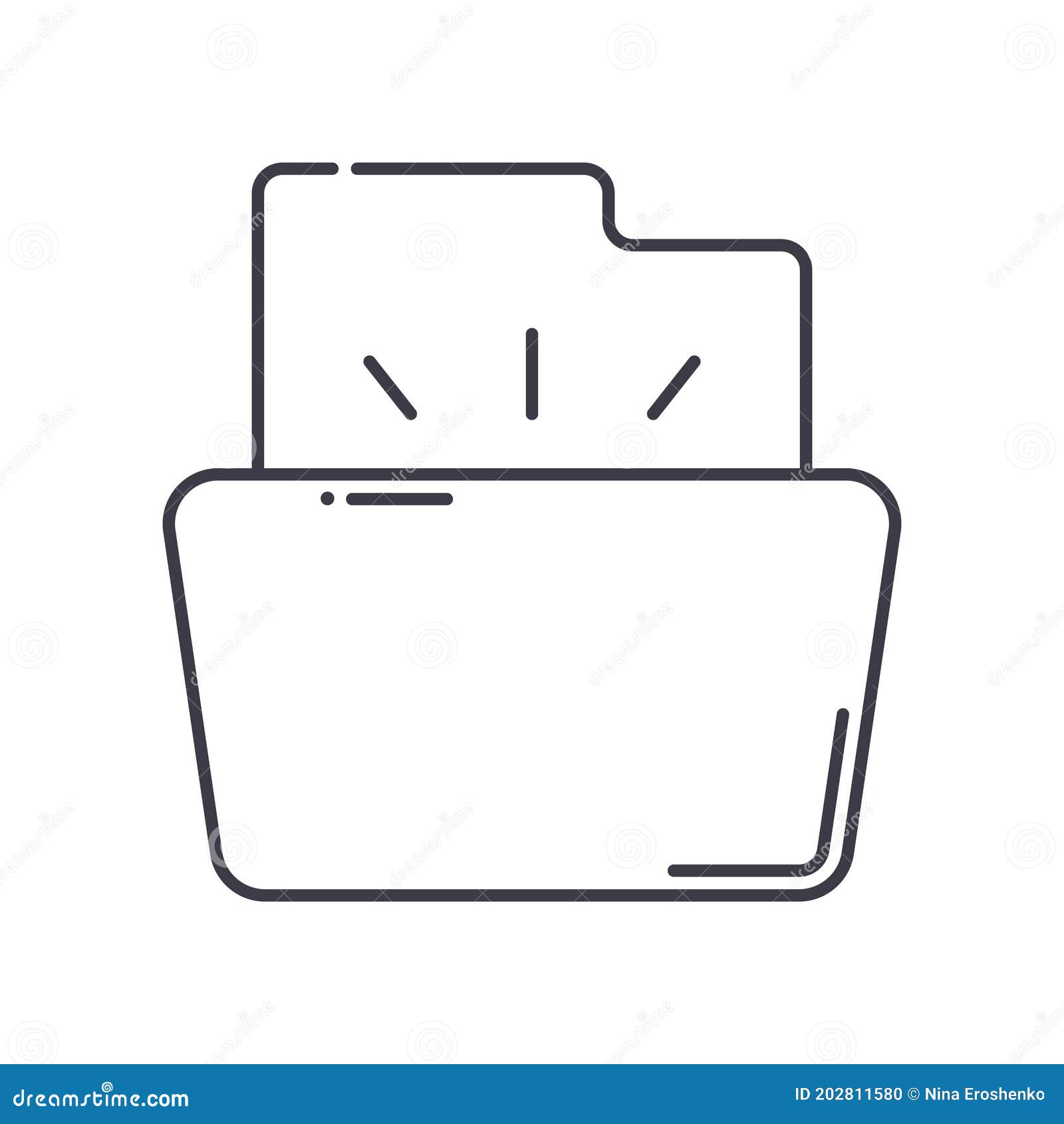 Empty Folder Icon, Linear Isolated Illustration, Thin Line Vector, Web ...