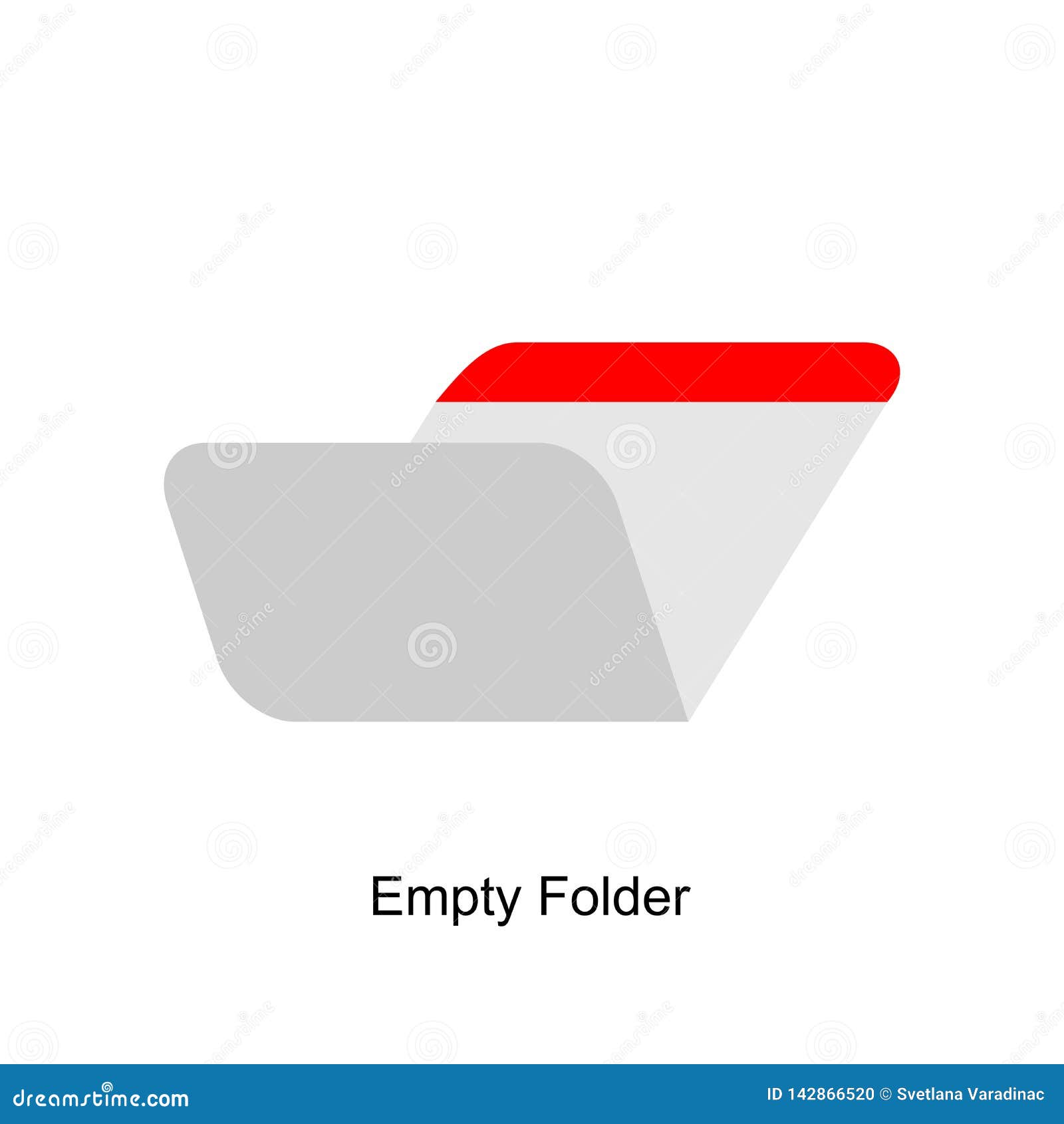 Empty Folder Icon in Trendy Flat Style. Stock Vector - Illustration of ...