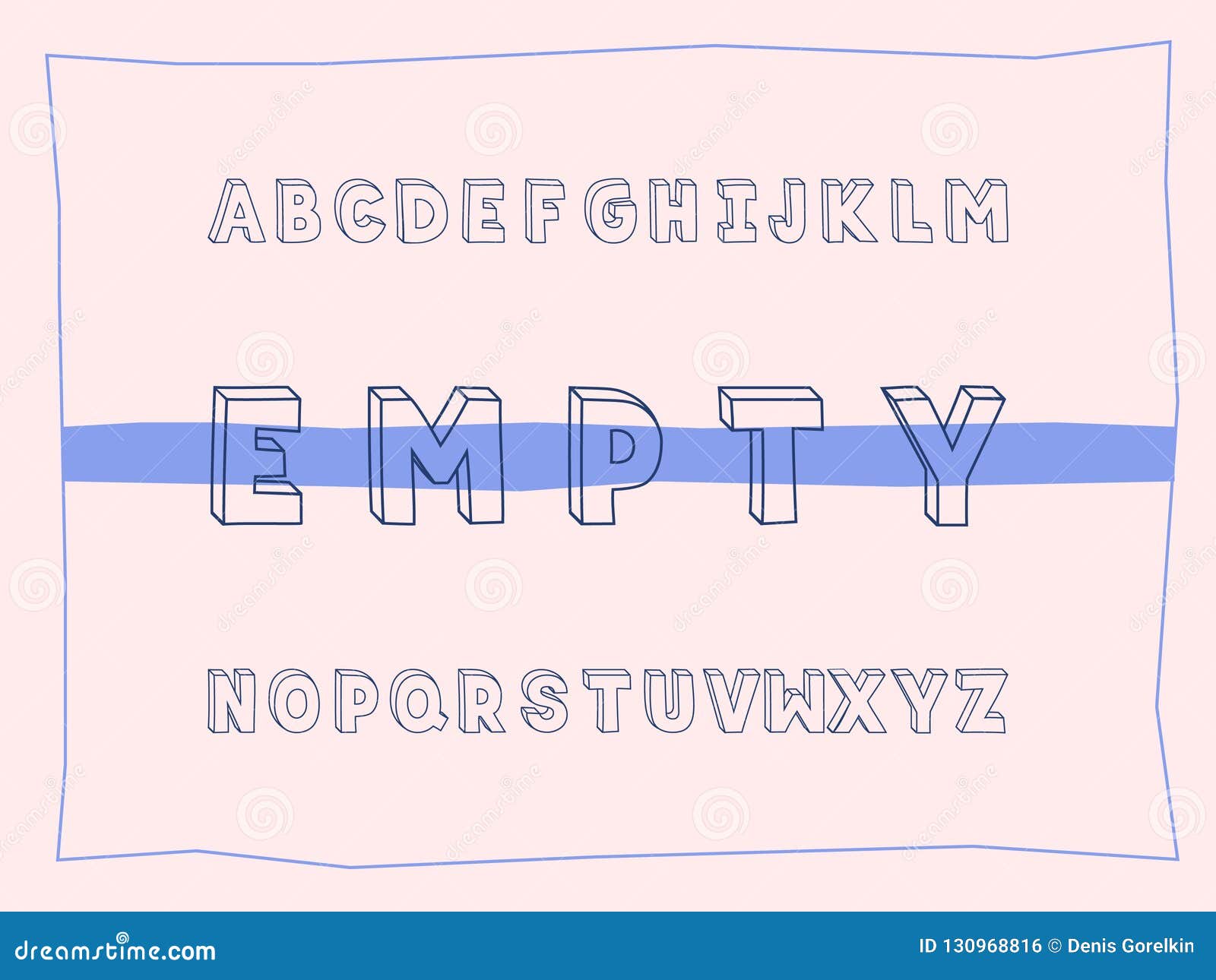 Empty Font. Vector Alphabet Stock Vector - Illustration of graphic ...