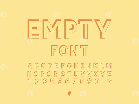 Empty Font. Vector Alphabet Stock Vector - Illustration of character ...