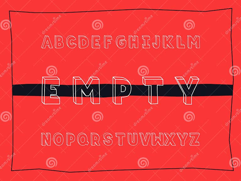 Empty Font. Vector Alphabet Stock Vector - Illustration of alphabet ...