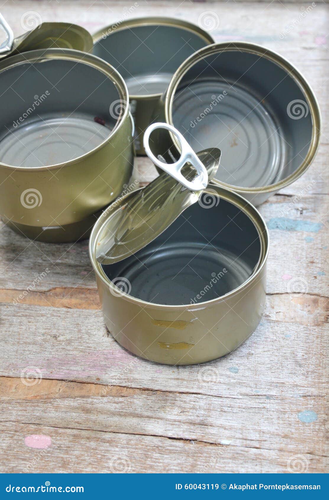 Empty Food Can on Wooden Board Stock Image - Image of wooden, industry ...