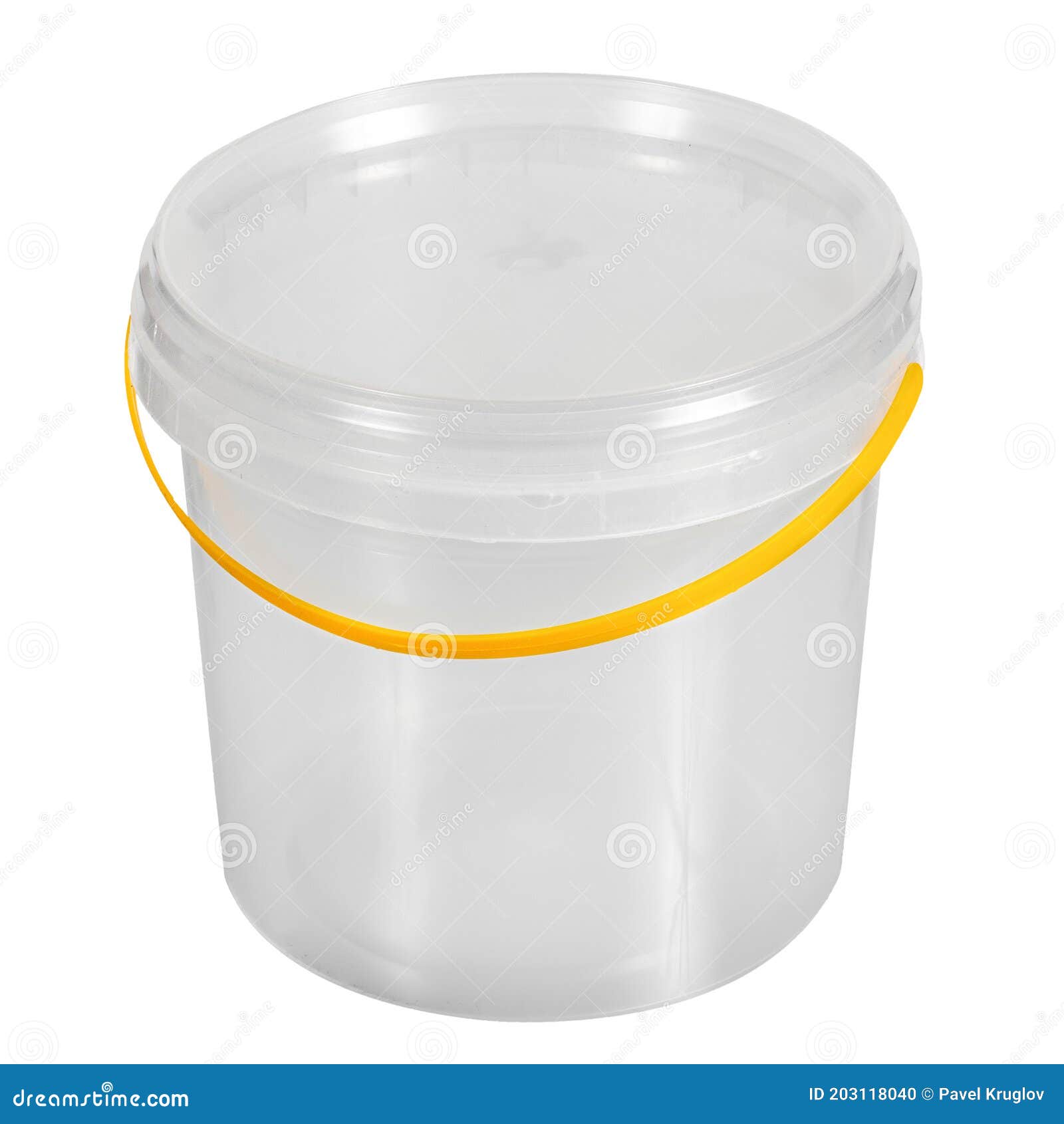 Empty Food Packaging Bucket Transparent Plastic Closed Lid Stock Photo ...