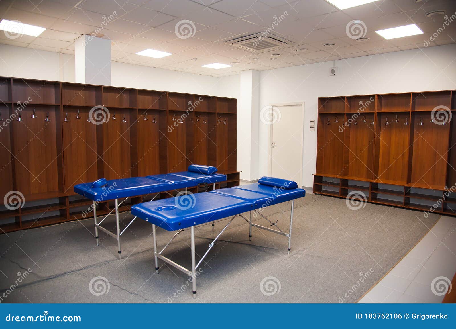 Empty Football Changing Room Stock Photo - Image of change, protection ...