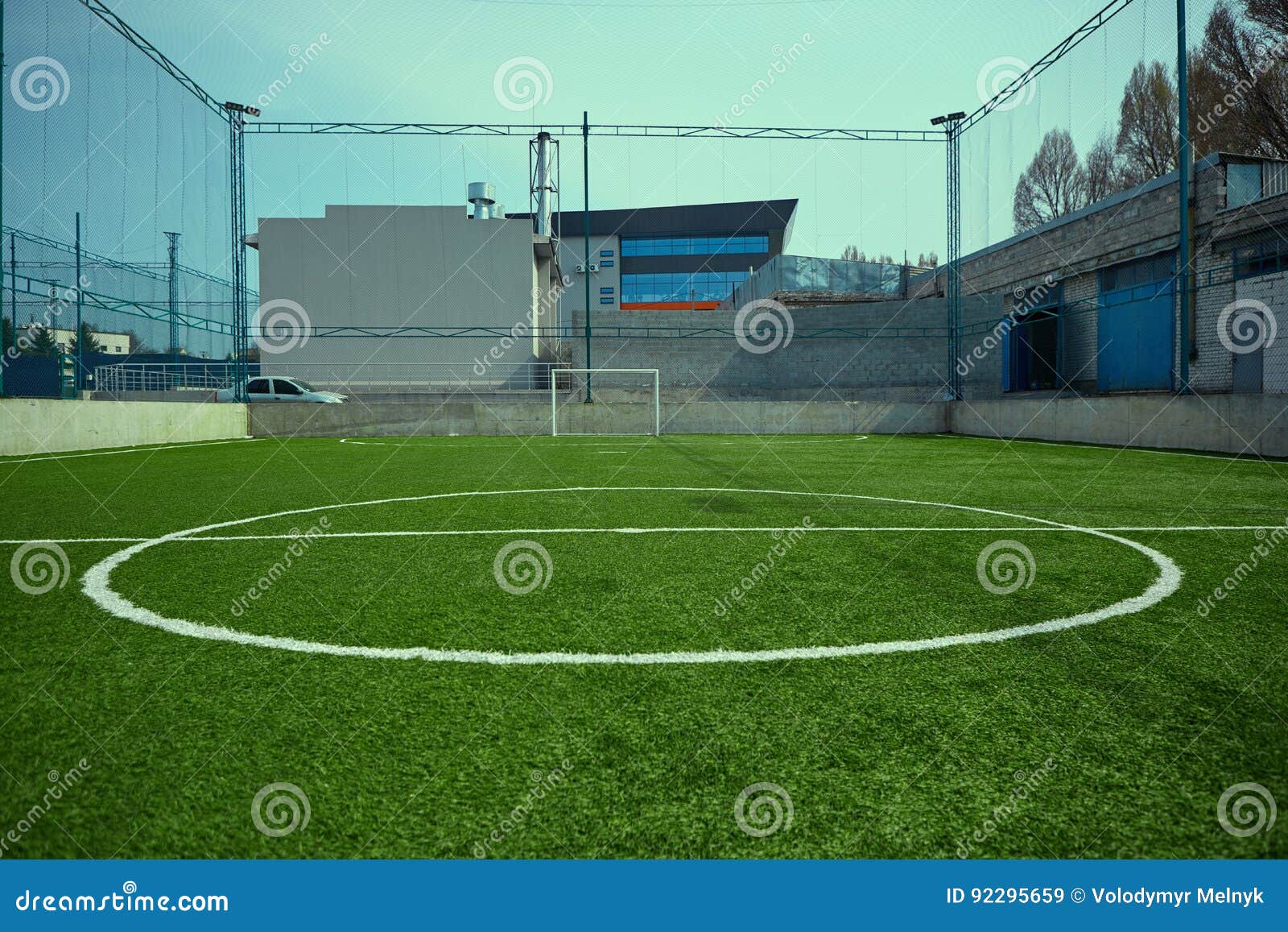 The Empty Football Field and Green Grass Stock Image - Image of nature ...