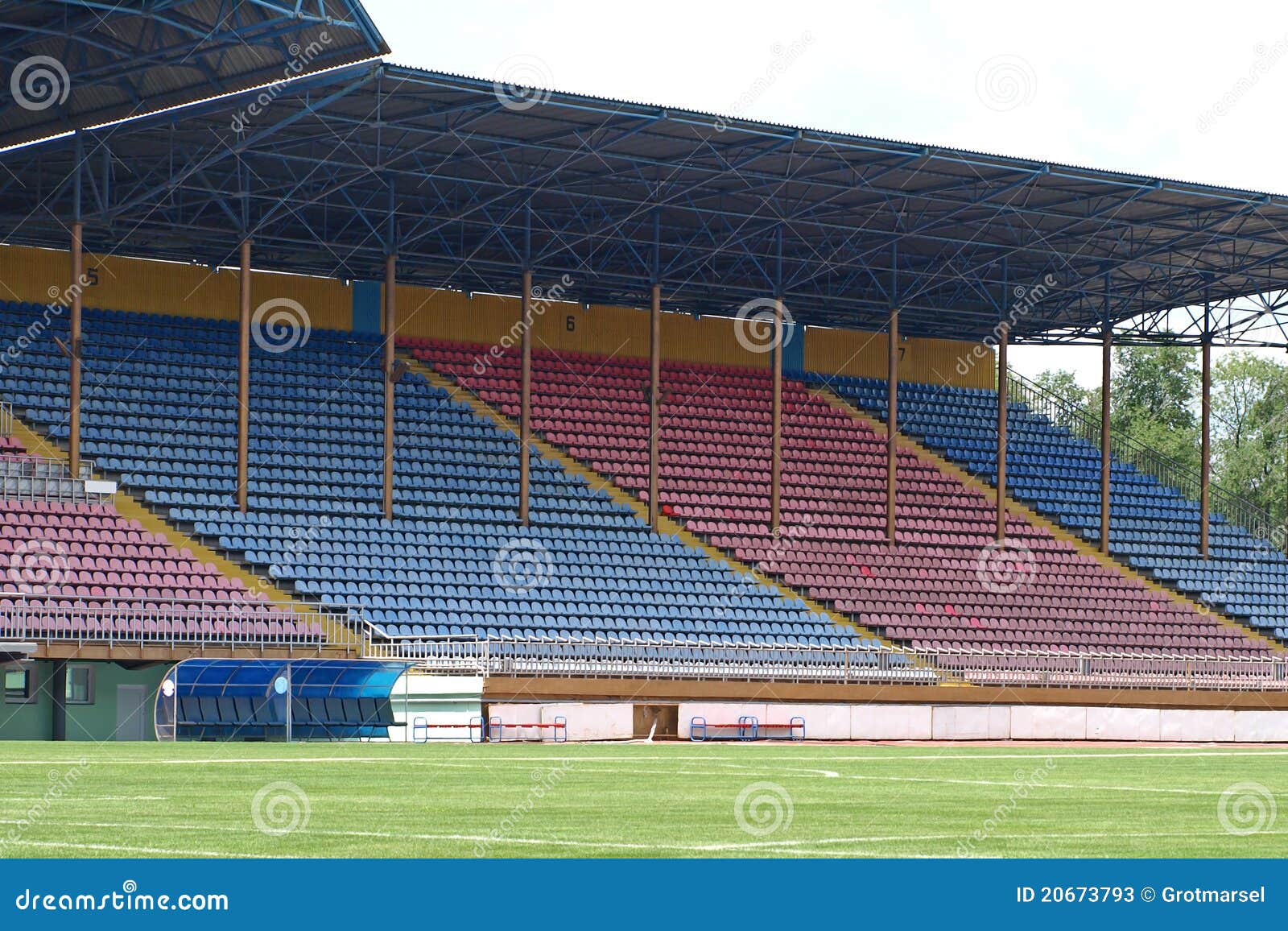 Empty football stadium. stock image. Image of place, sport - 20673793