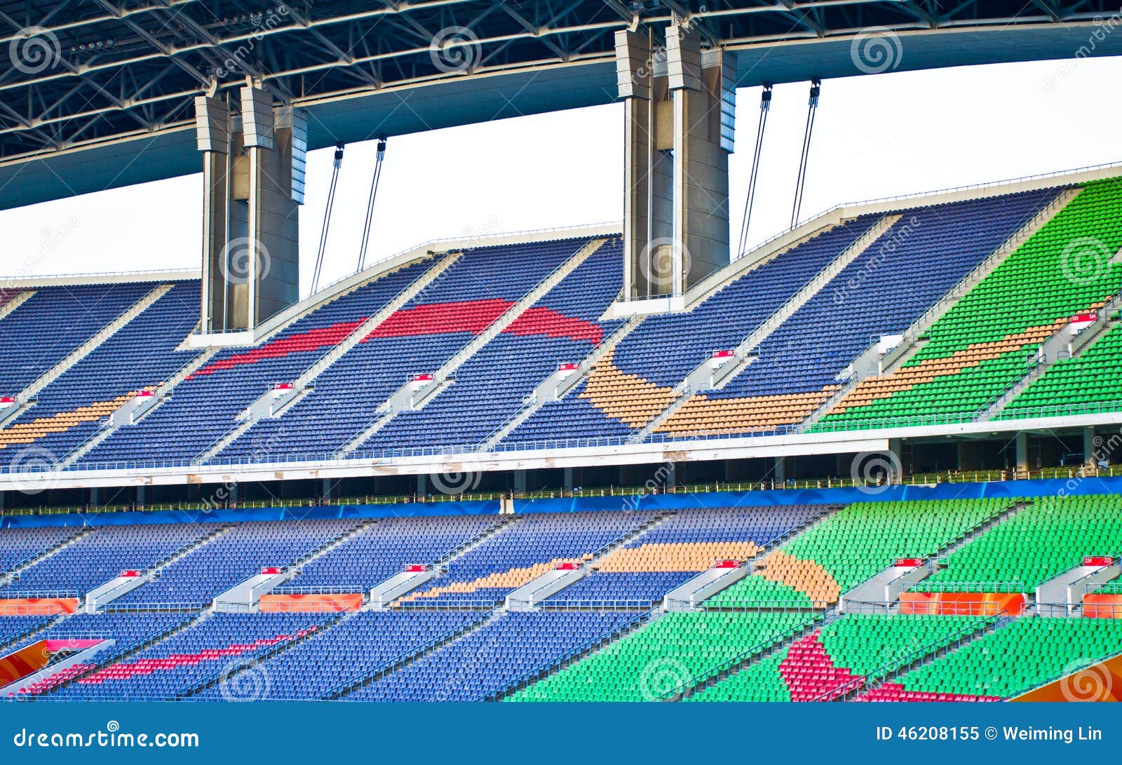 Empty Football Stadium. stock image. Image of game, alianz - 46208155