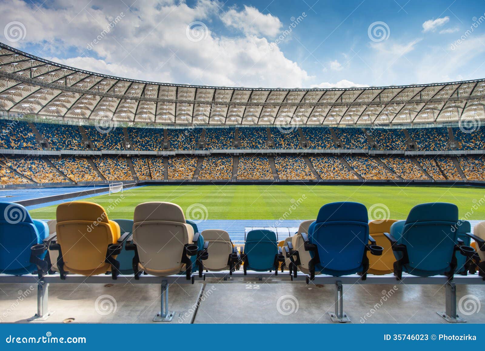 Empty football stadium stock image. Image of league, outdoors - 35746023