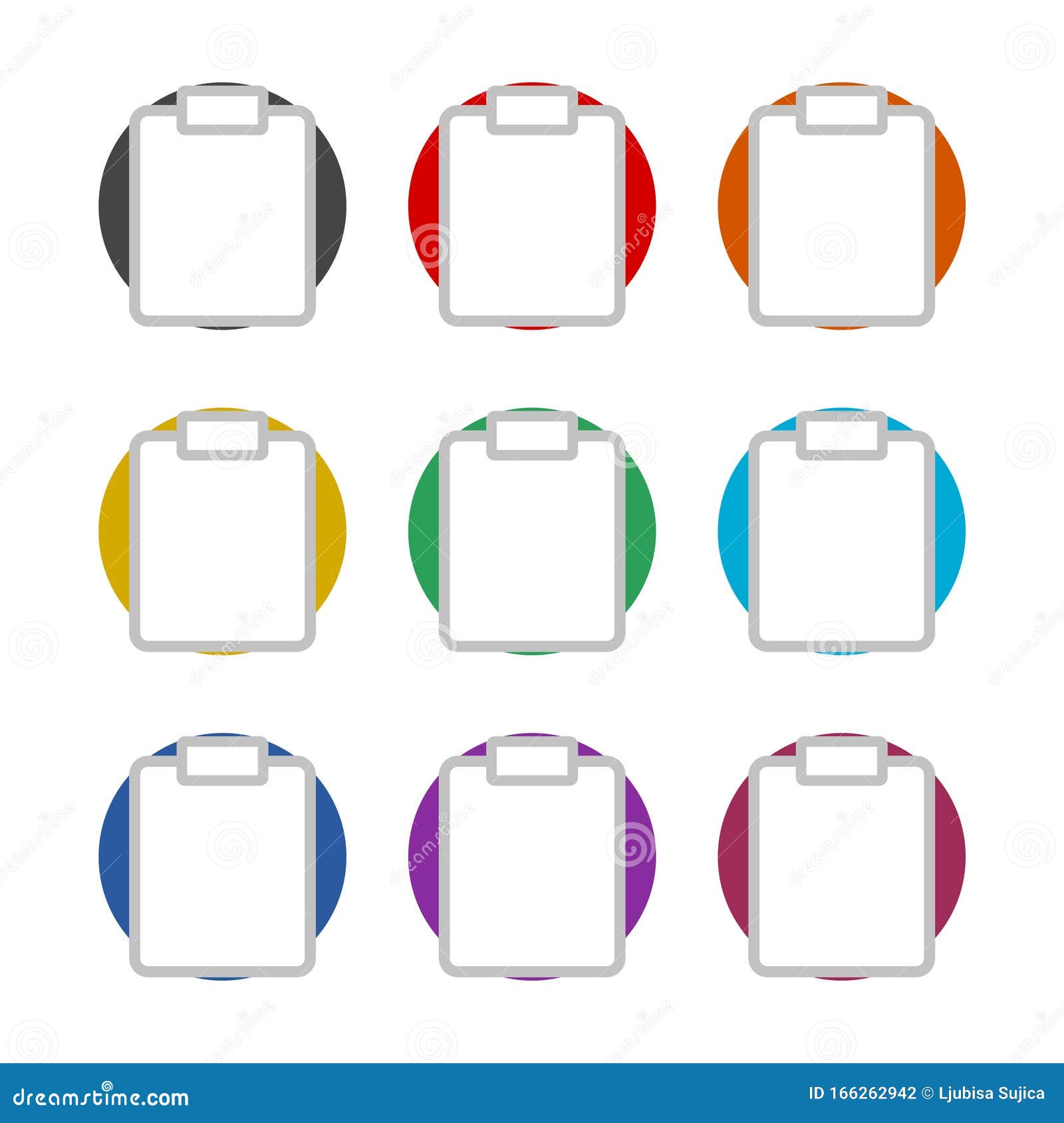 Empty Form Color Icon Set Isolated on White Background Stock Vector ...
