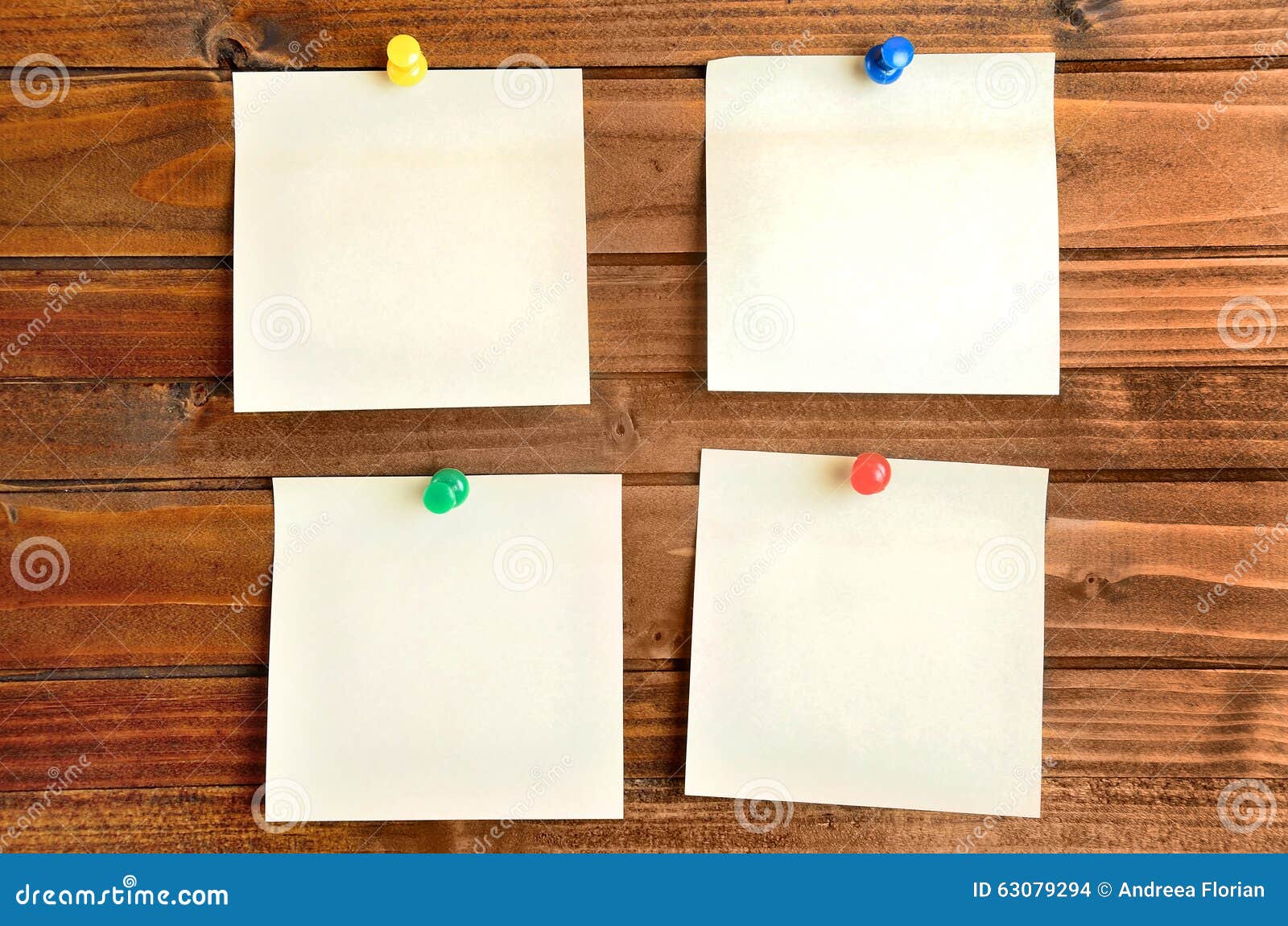 Empty four notes on wall stock photo. Image of group - 63079294