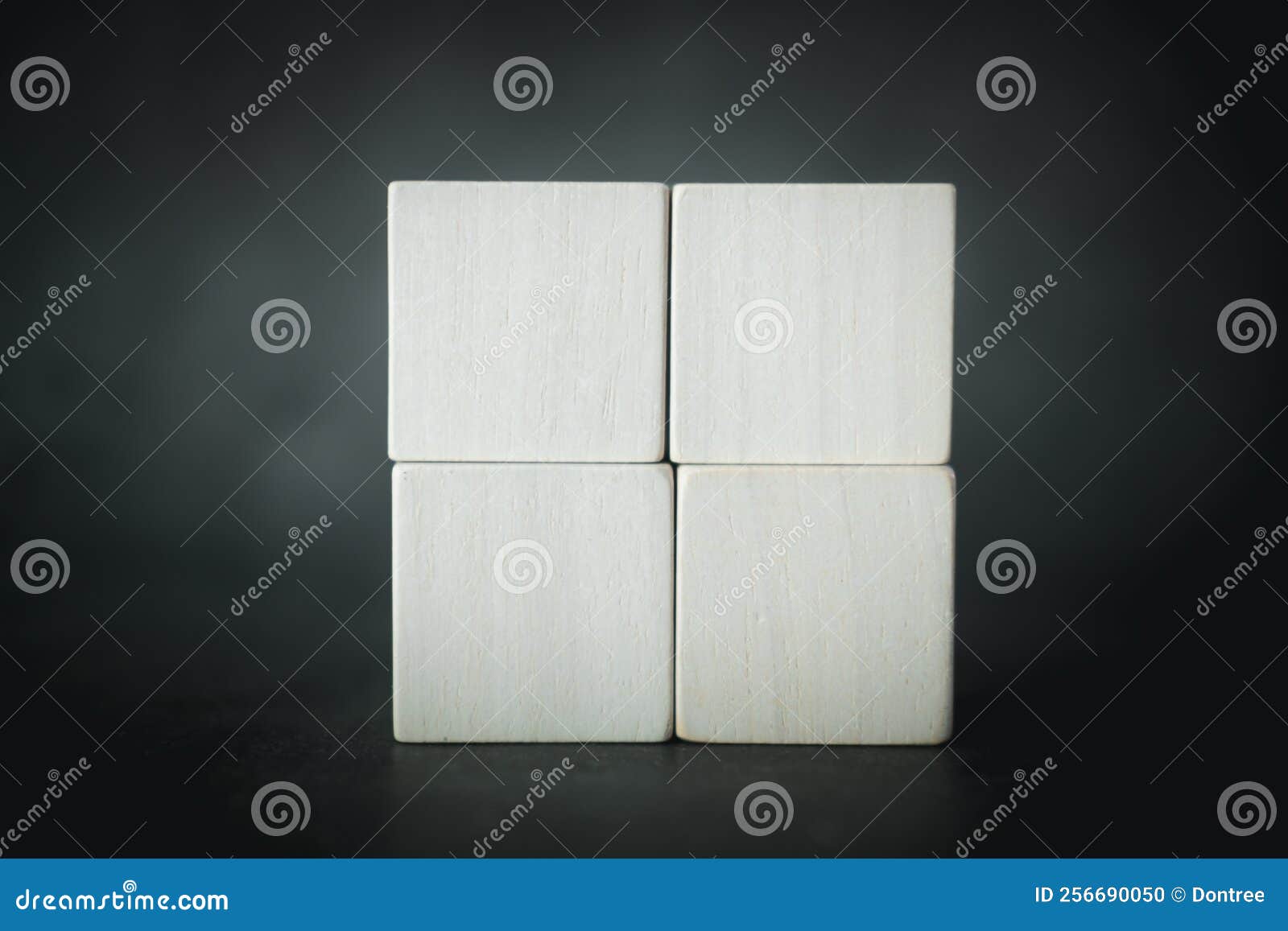 Empty Four Wooden Blocks Stacked Stock Photo - Image of development ...