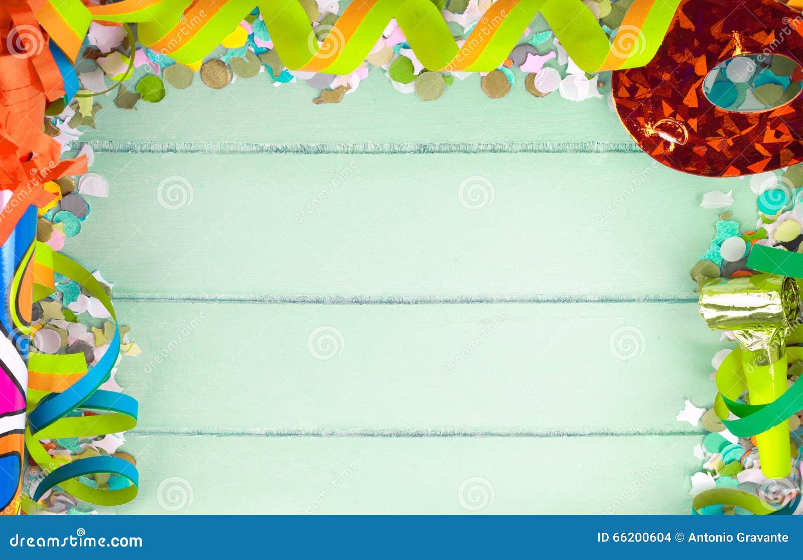 Empty Frame for Carnival on Wood Background Stock Photo - Image of ...
