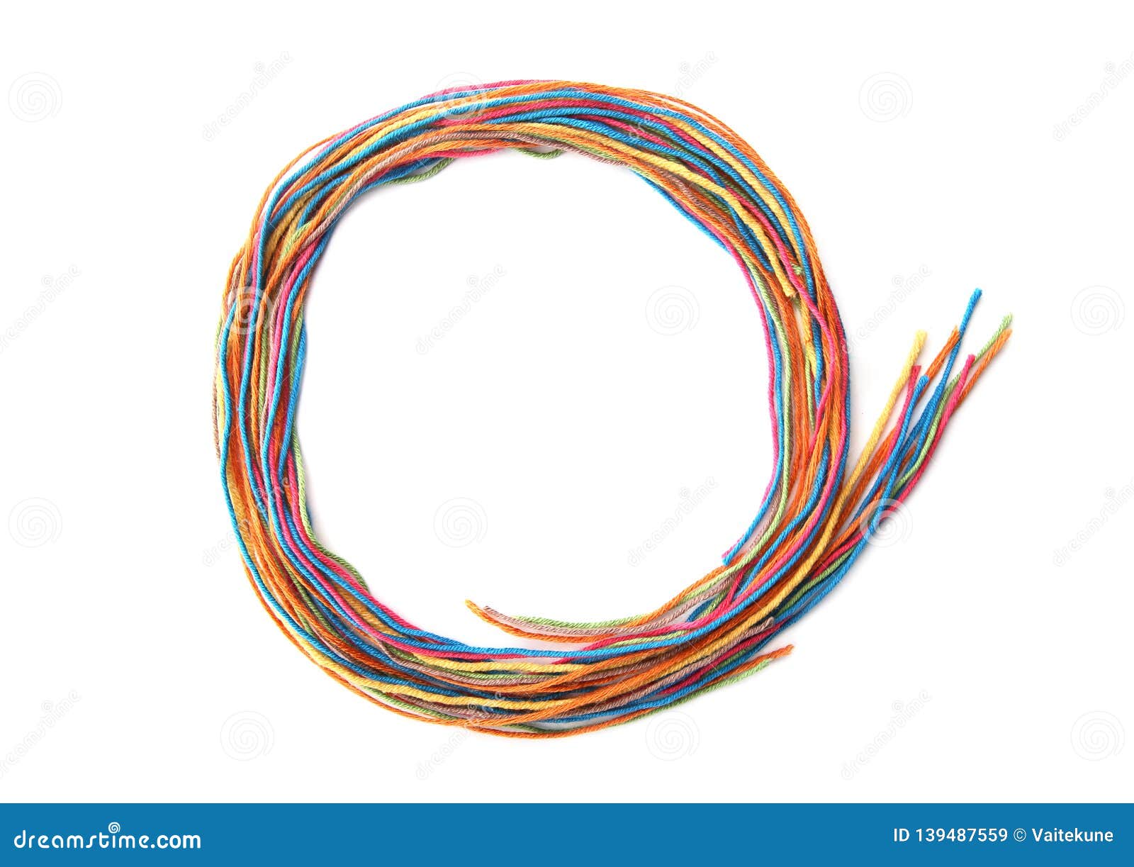 Colorful Circle Frame Made of Thread Isolated on White Background ...