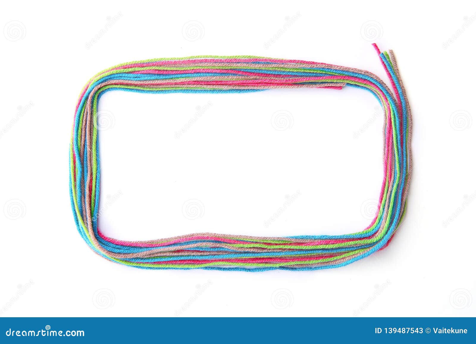 Colorful Rectangular Frame Made of Thread Isolated on White Background ...