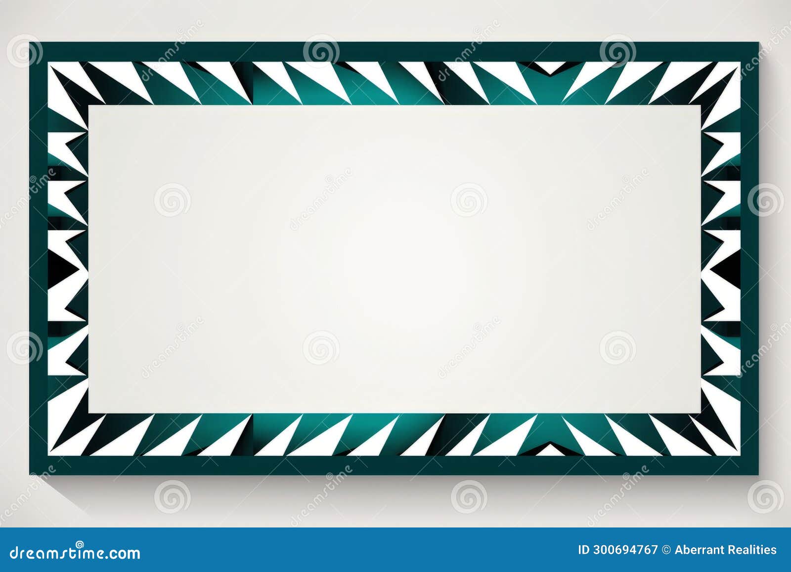 An Empty Frame with a Green and White Design Stock Illustration ...