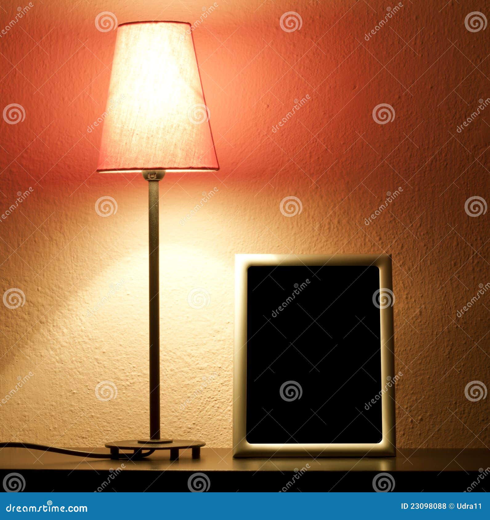 Empty frame and lamp stock photo. Image of design, background - 23098088