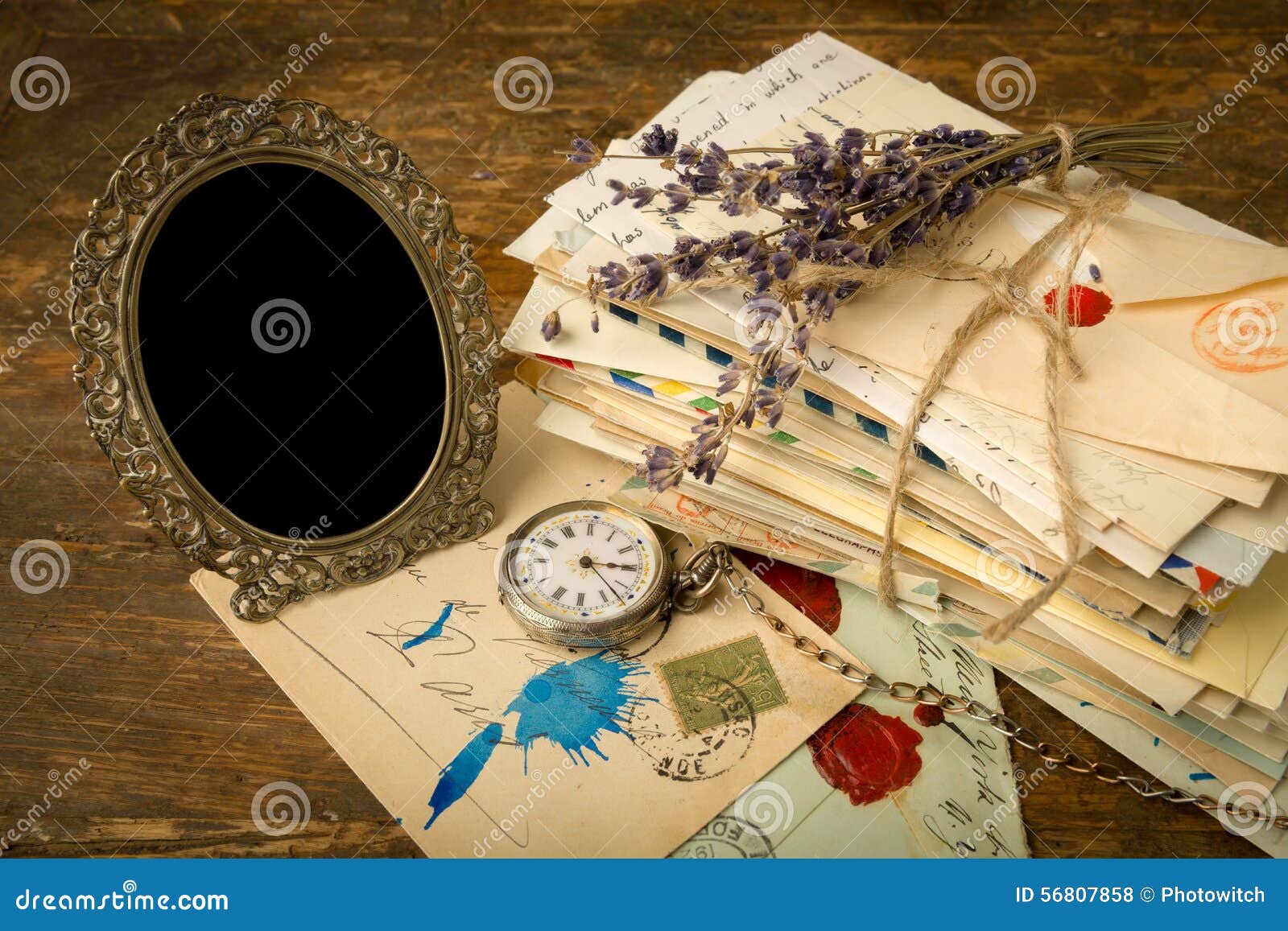 Empty Frame and Old Letters Stock Photo - Image of letters, blank: 56807858