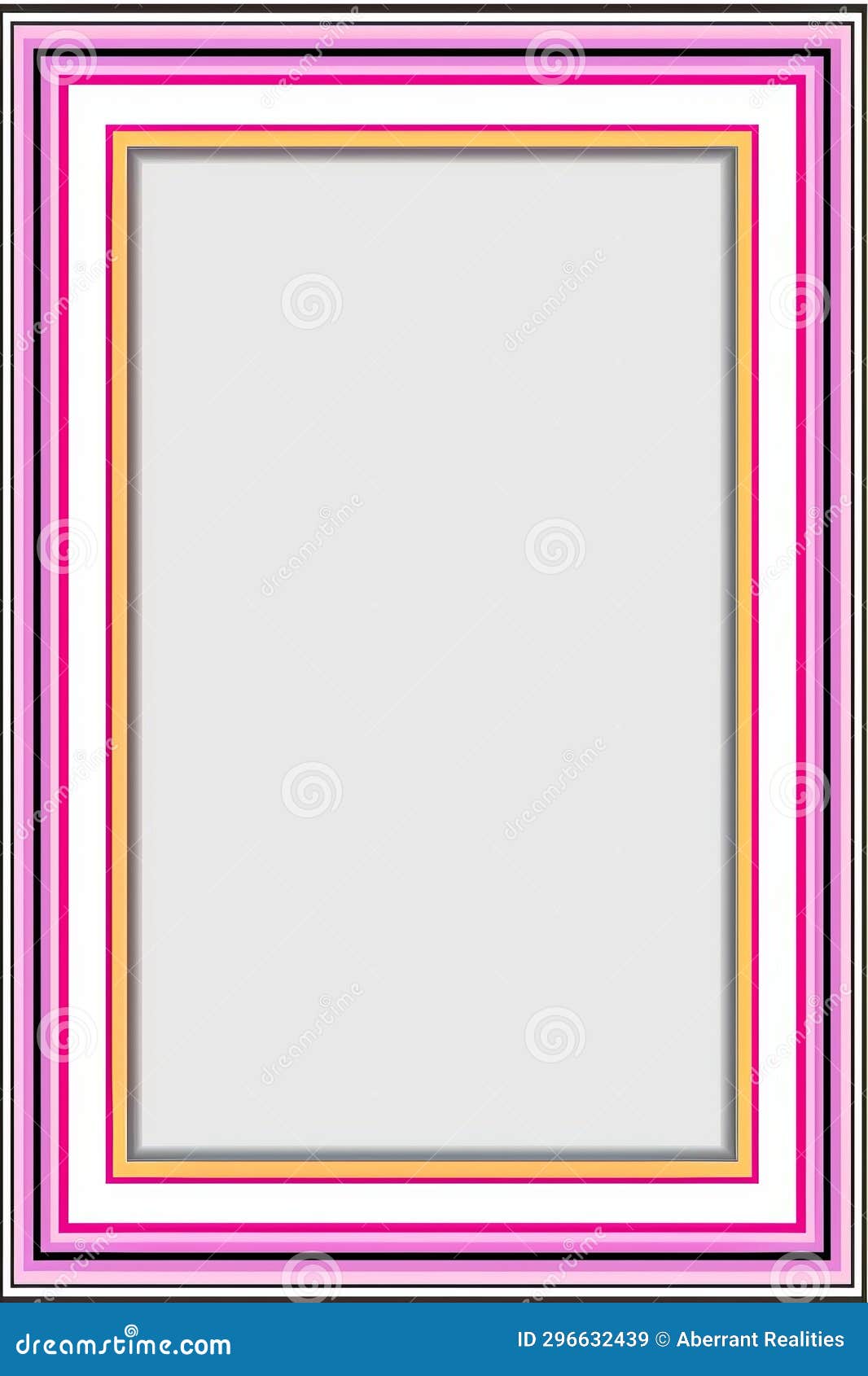 An Empty Frame with a Pink and Yellow Border Stock Illustration ...