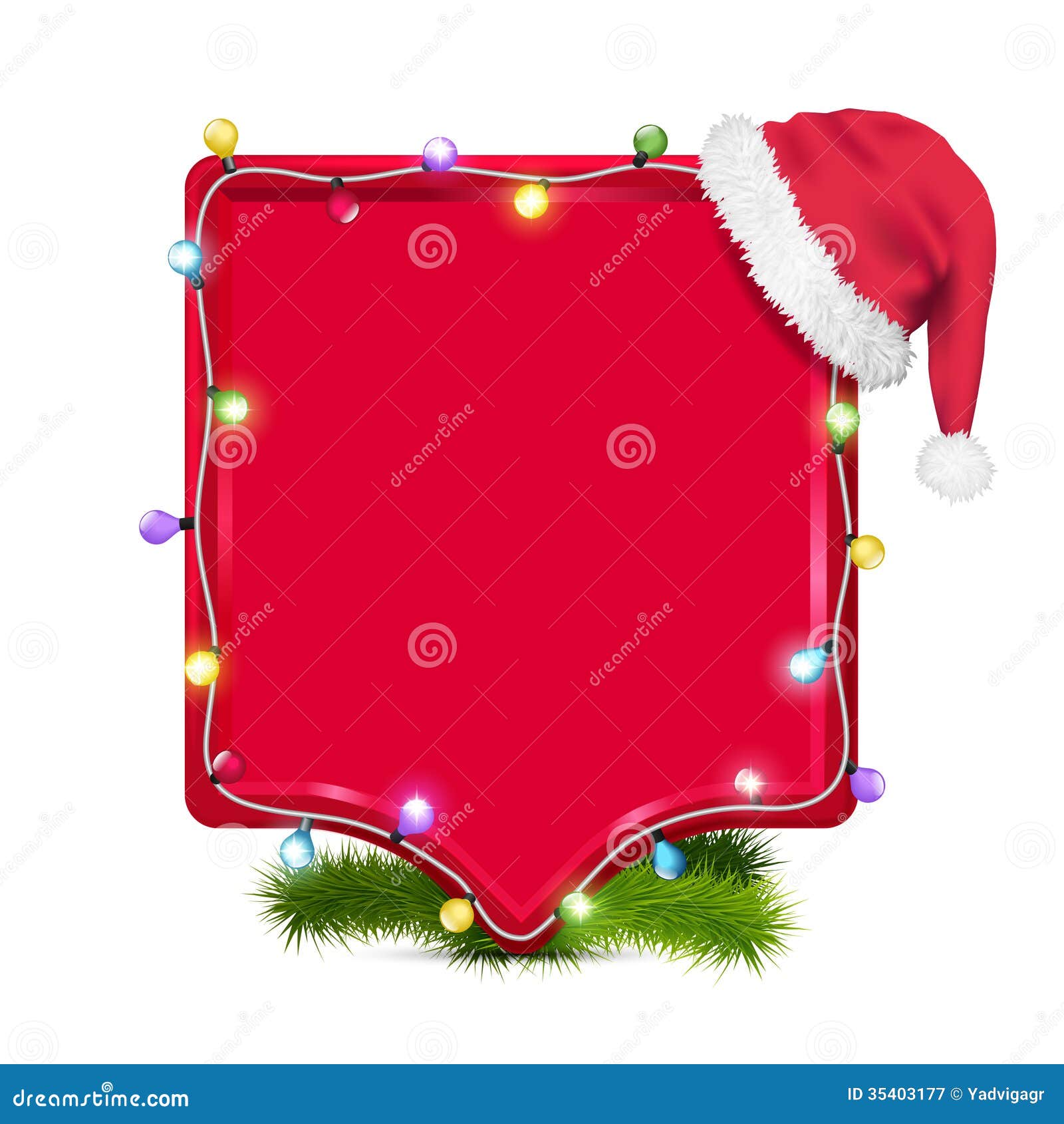 Empty Frame with Santa Claus Hat Stock Vector - Illustration of paper ...