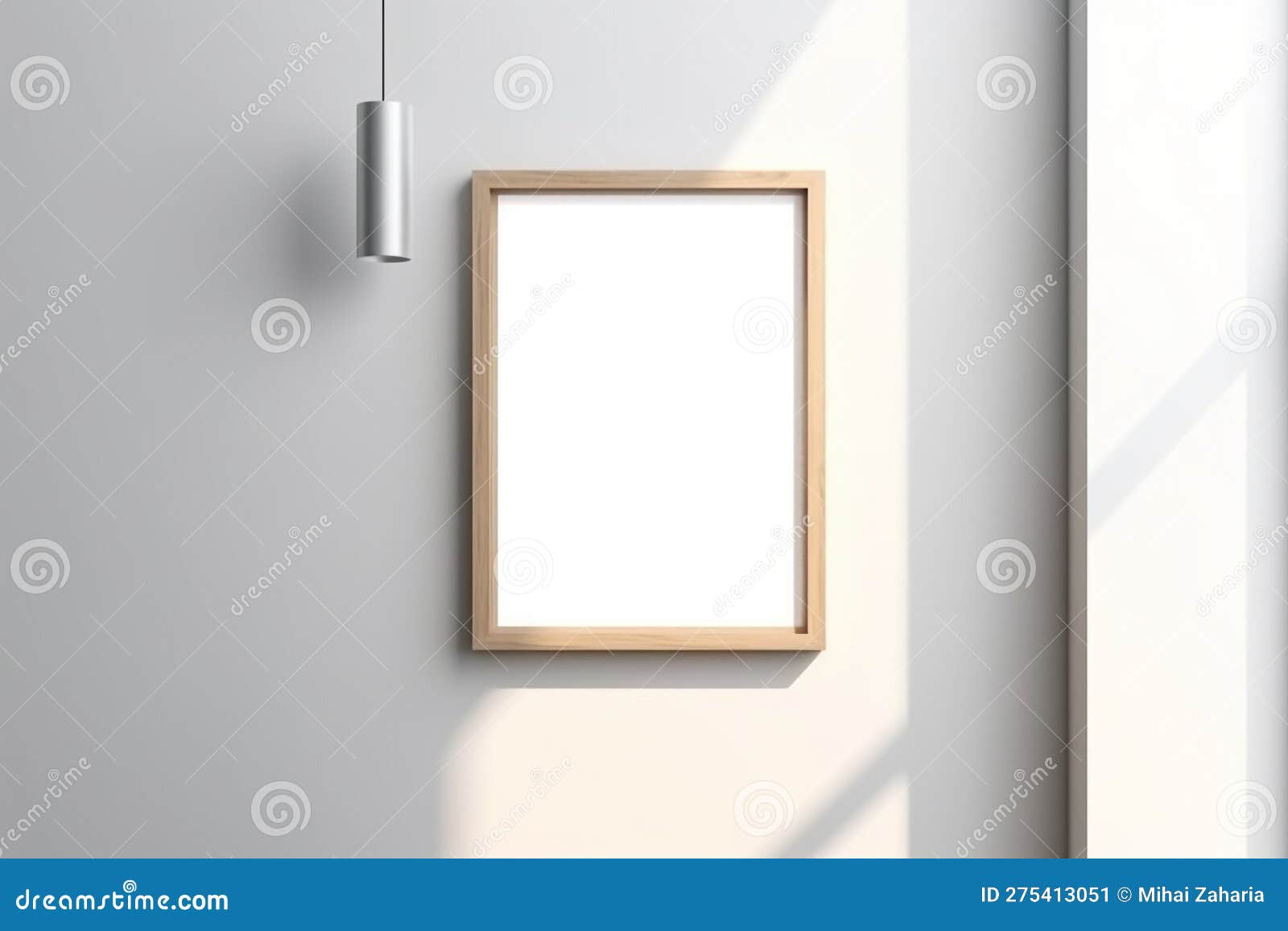 Empty Frame on a Simple Wall. Interior Design, Poster Artwork Mockup ...