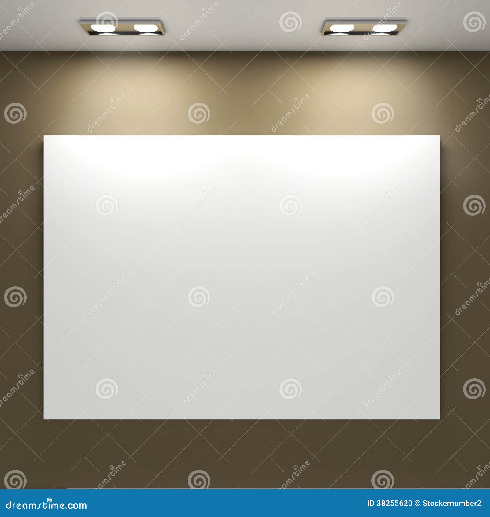 Empty Frame on Wall in Gallary of Museum Interior Stock Illustration ...