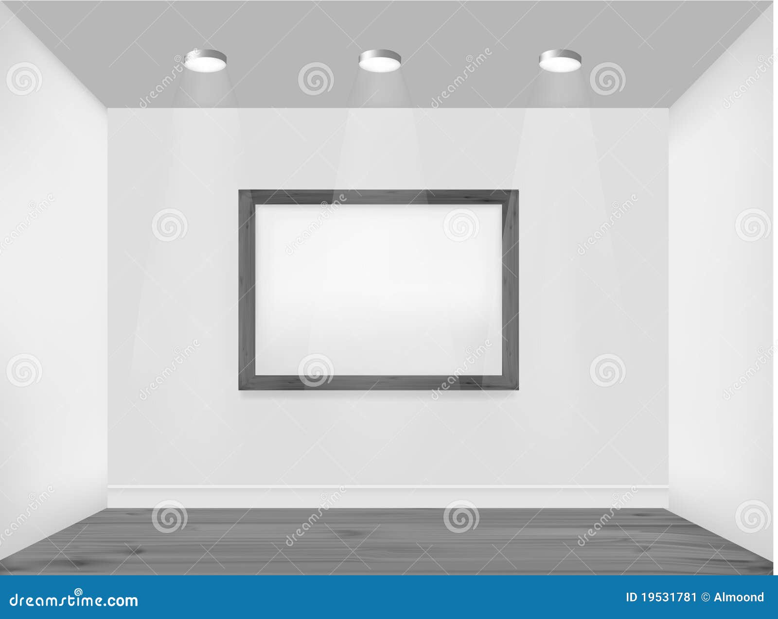 Empty Frame on Wall with Spot Lights. Stock Vector - Illustration of ...