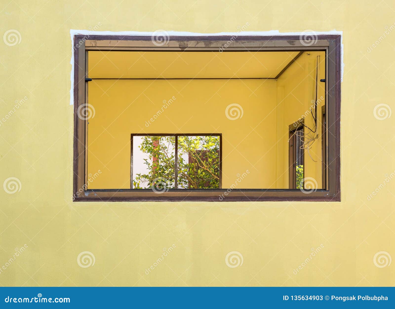 Empty Frame of the Window for Installing the Glass Stock Image - Image ...