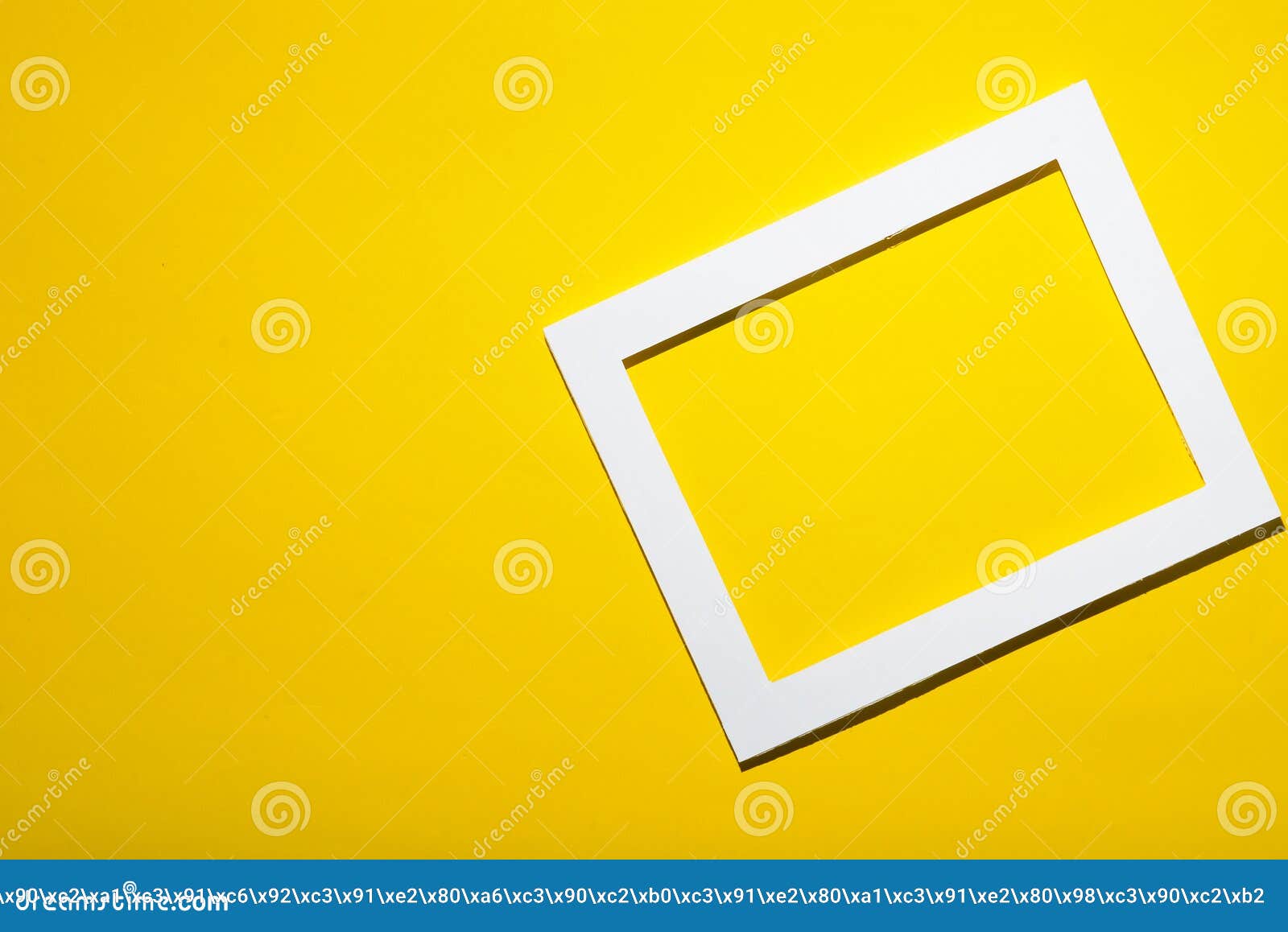 Empty Frame on Yellow Pastel Wall with Copy Space. Minimal Concept ...