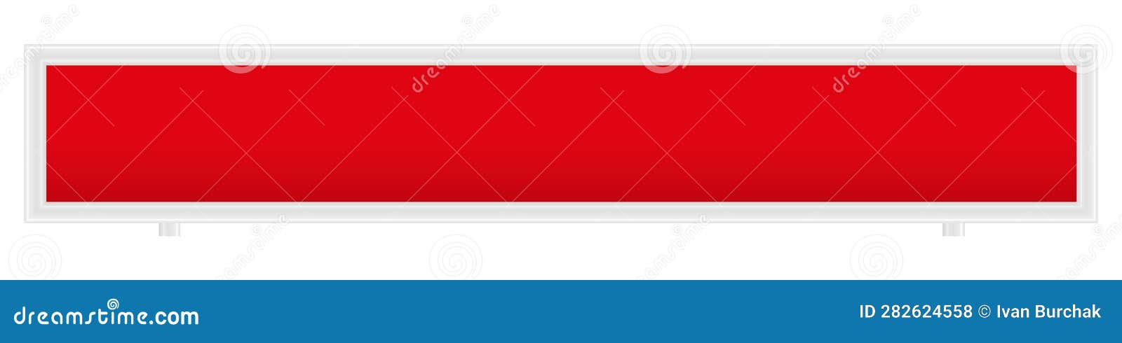 Empty Framed Long Red Banner, Signboard. 3D Realistic Vector ...