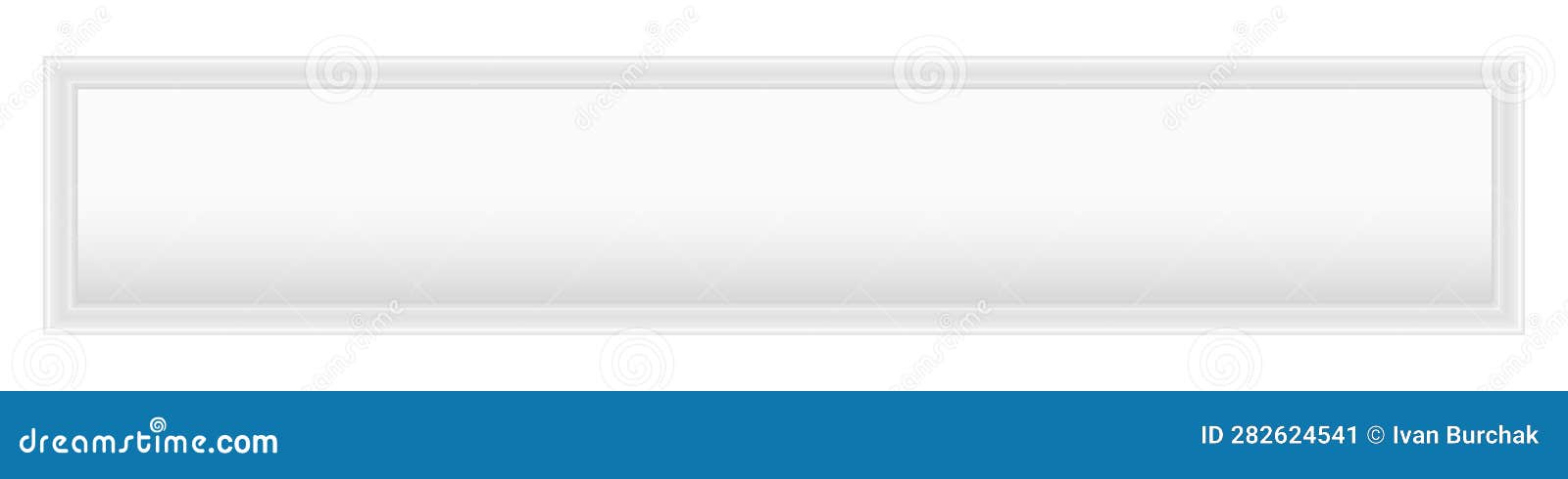 Empty Framed Long White Banner, Signboard. 3D Realistic Vector ...