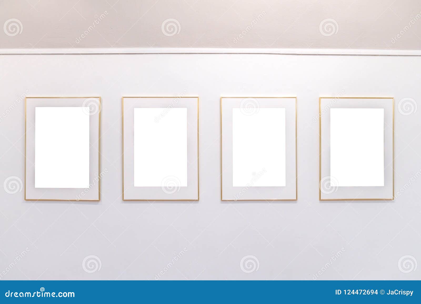 Empty Frames on the Wall in Modern Art Museum Gallery Exhibit Bl Stock ...
