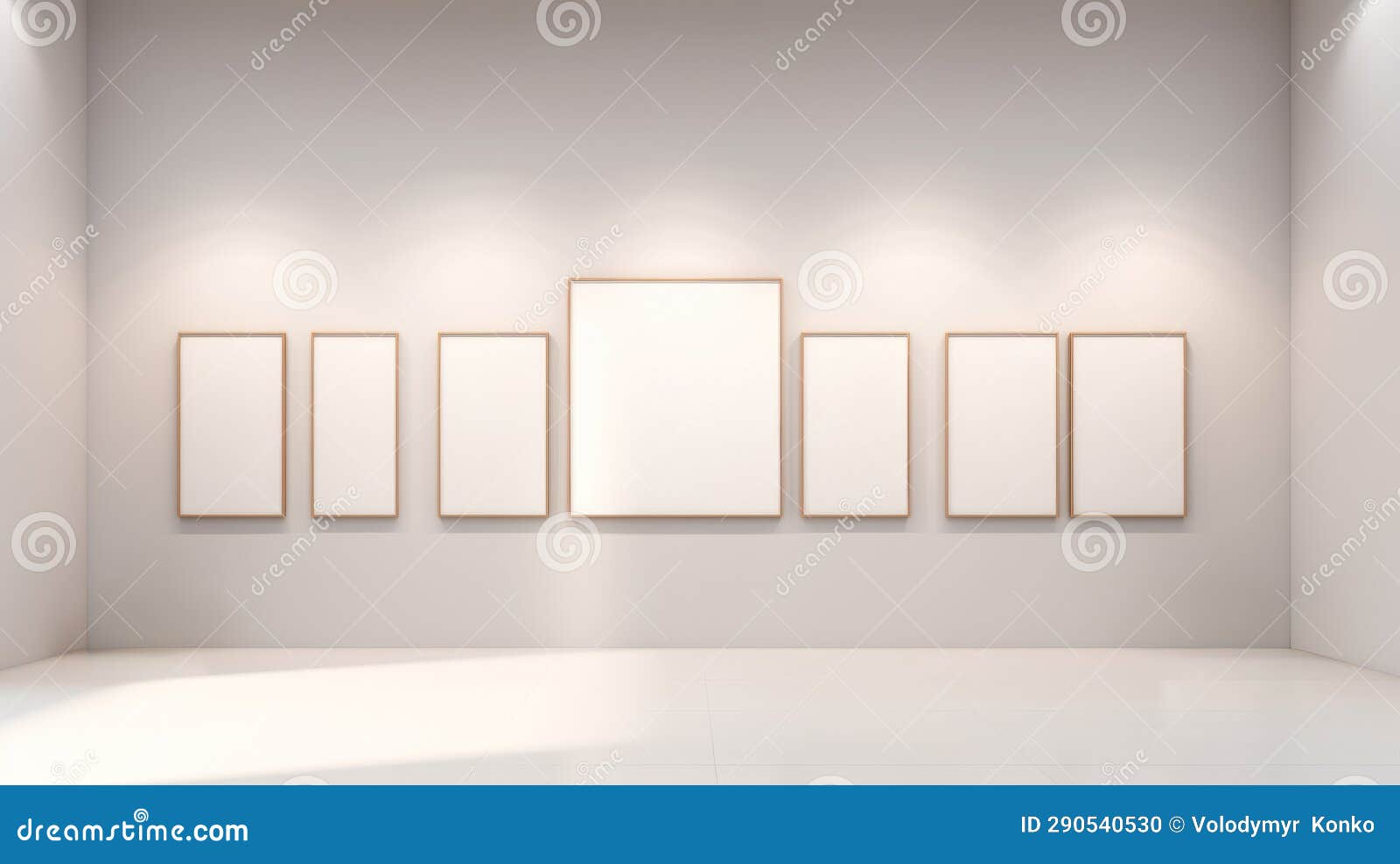 Empty Frames on a White Wall in a Modern Art Gallery Stock Photo ...