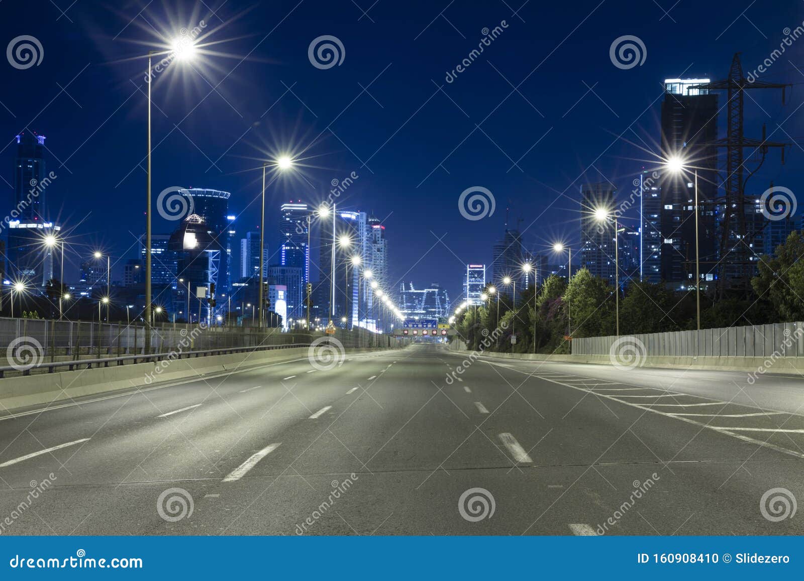 Empty Freeway at Night, Empty Road at Night Stock Photo - Image of ...