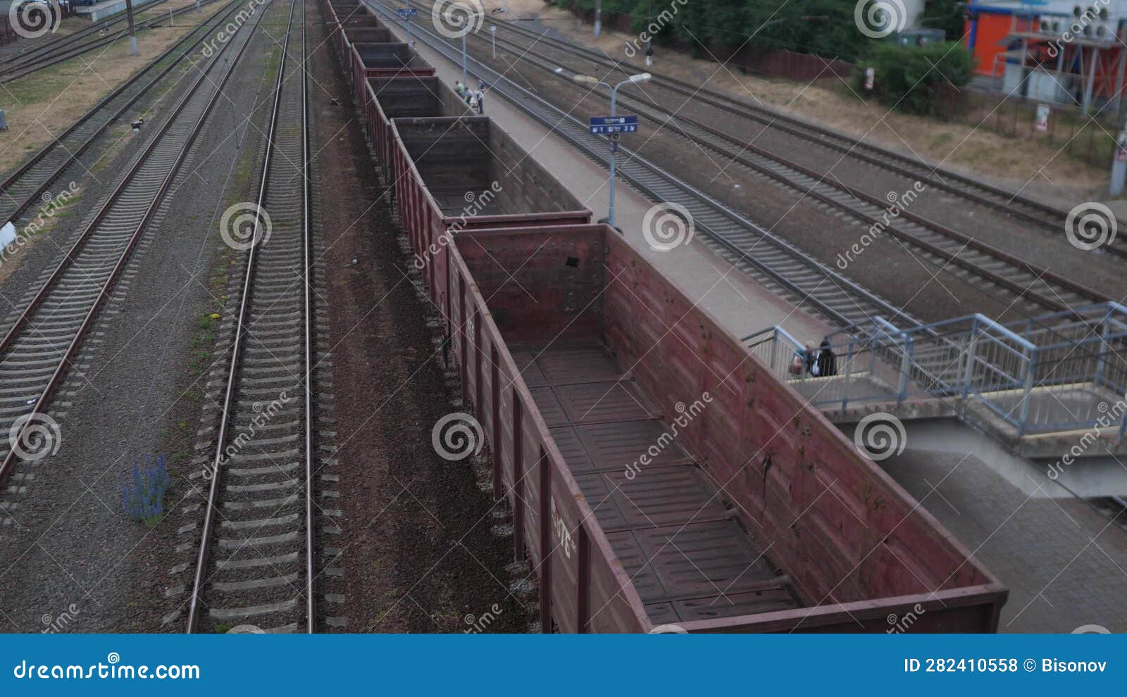 Empty Freight Train Slowly Moving Stock Photo - Image of rail, delivery ...