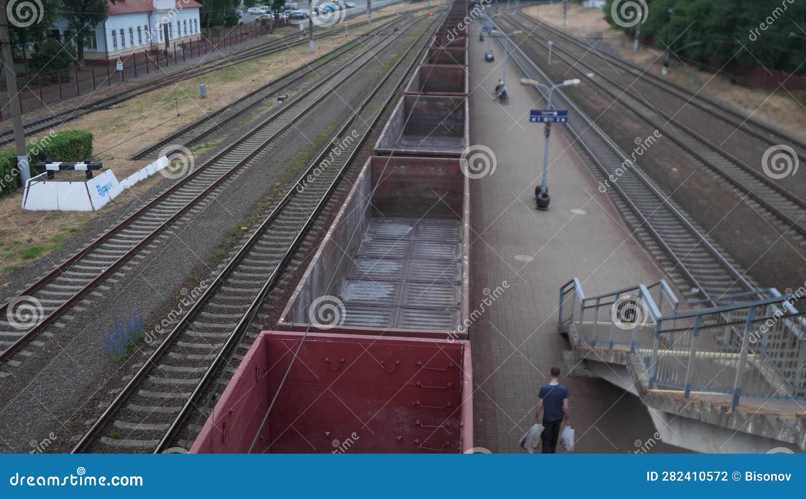 Empty Freight Train Slowly Moving Editorial Photography - Image of ...