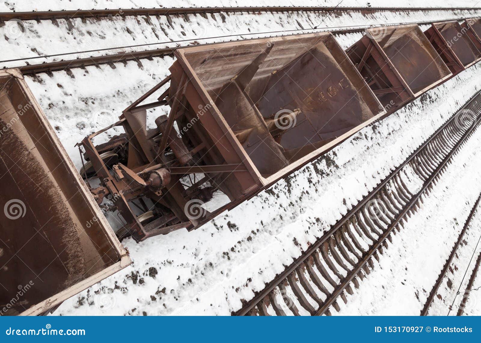 Empty freight wagons stock image. Image of freight, rail - 153170927