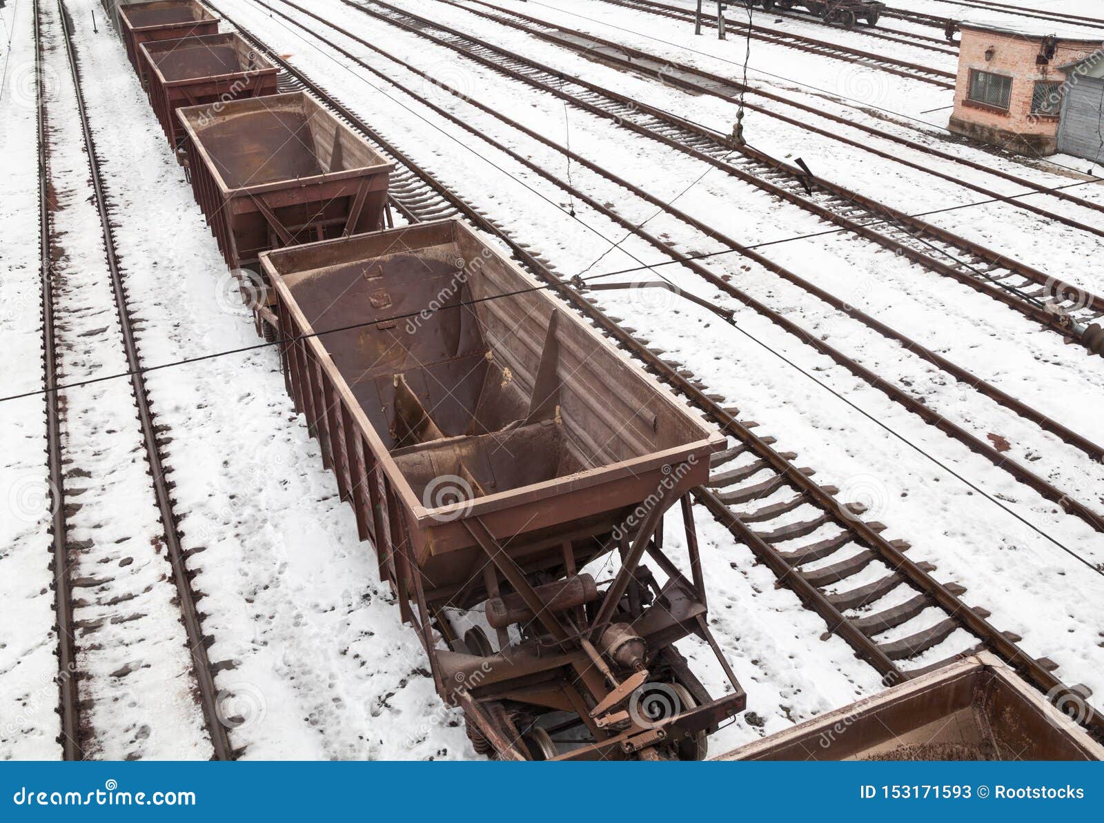 Empty freight wagons stock image. Image of metal, cargo - 153171593