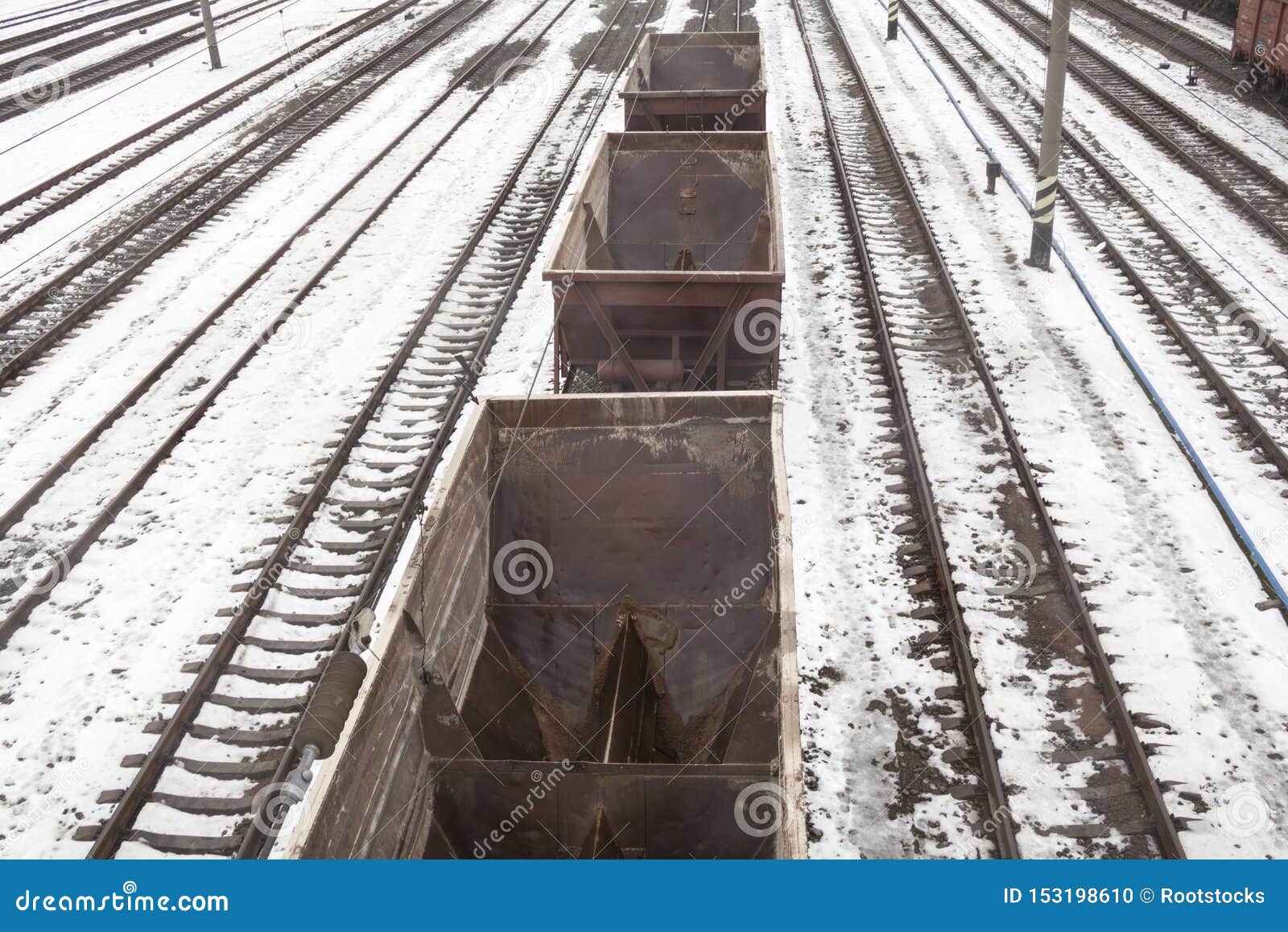 Empty freight wagons stock photo. Image of rolling, goods - 153198610