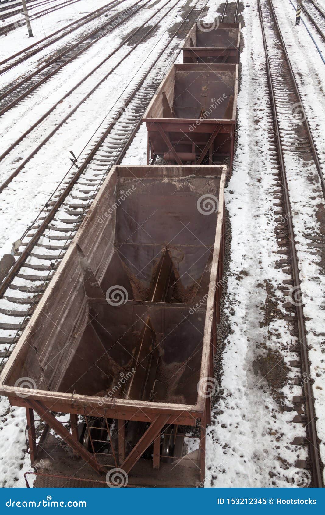 Empty freight wagons stock image. Image of corroded - 153212345