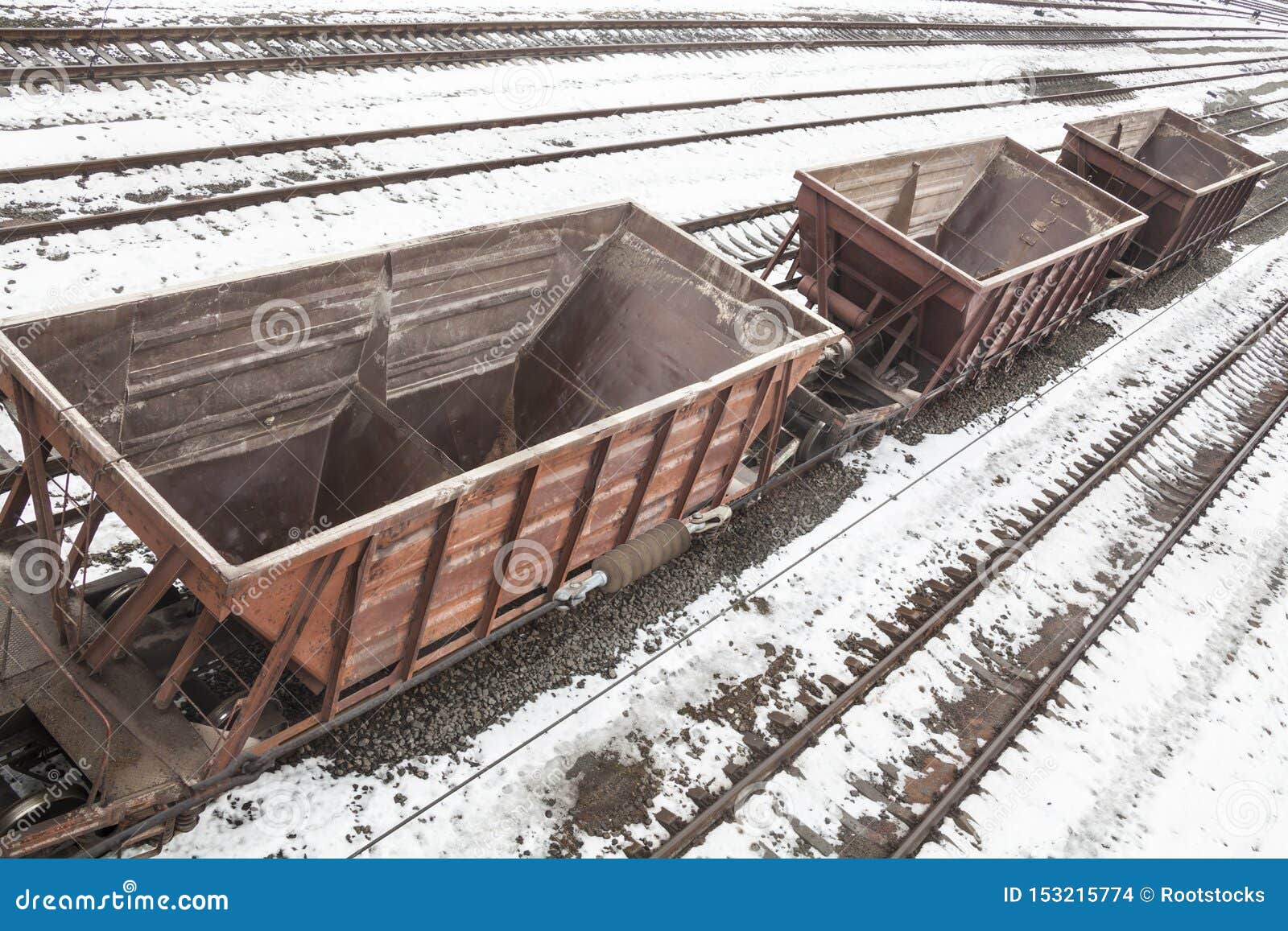 Empty freight wagons stock photo. Image of rolling, equipment - 153215774