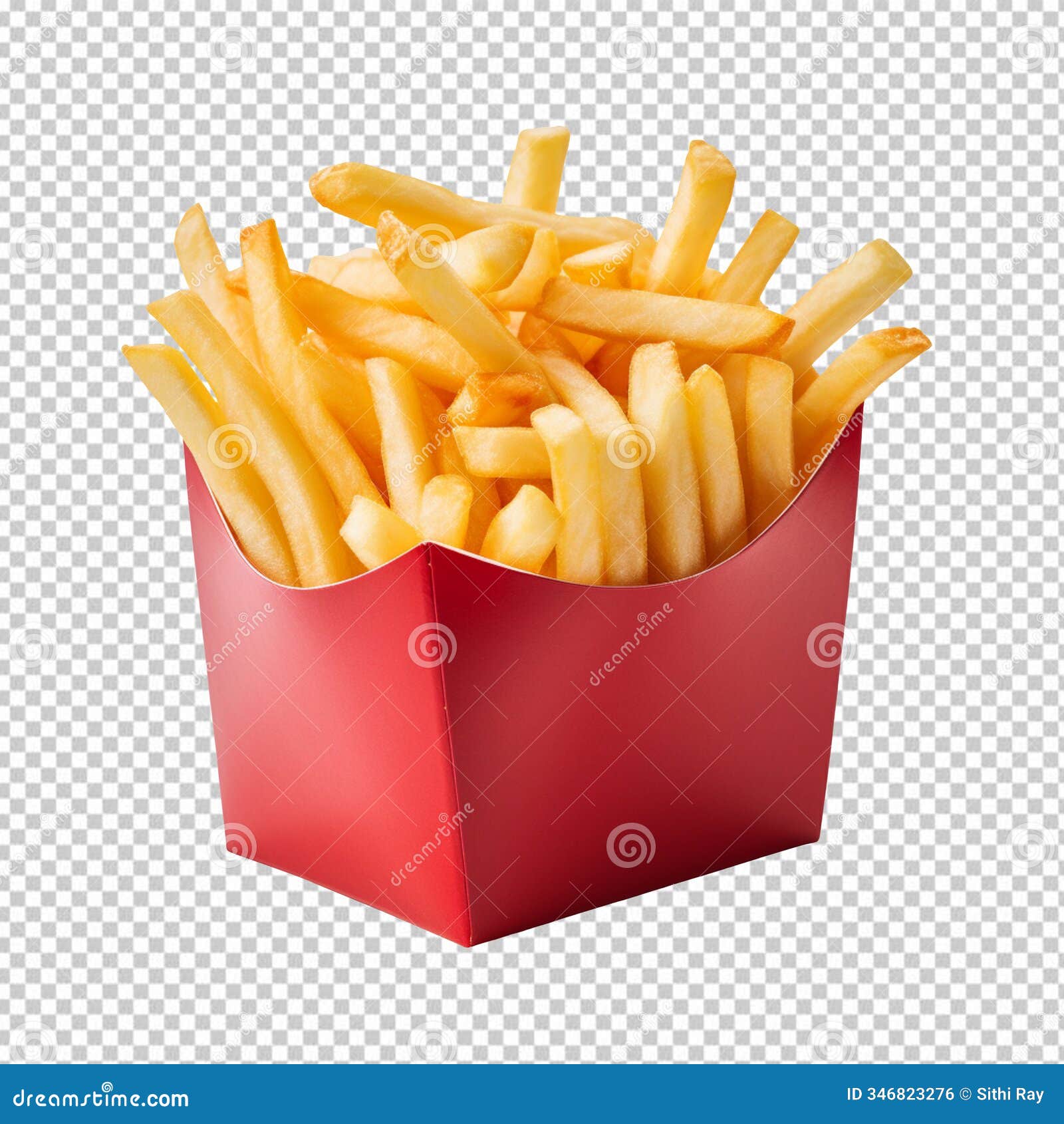 Empty French Fries Box Isolated on Transparent Background Stock ...