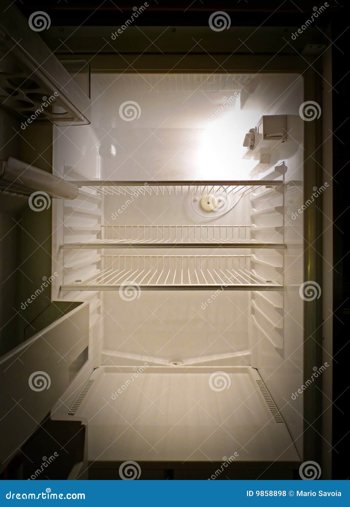 Empty Fridge Interior, Frontal View Stock Photo - Image of freezer ...
